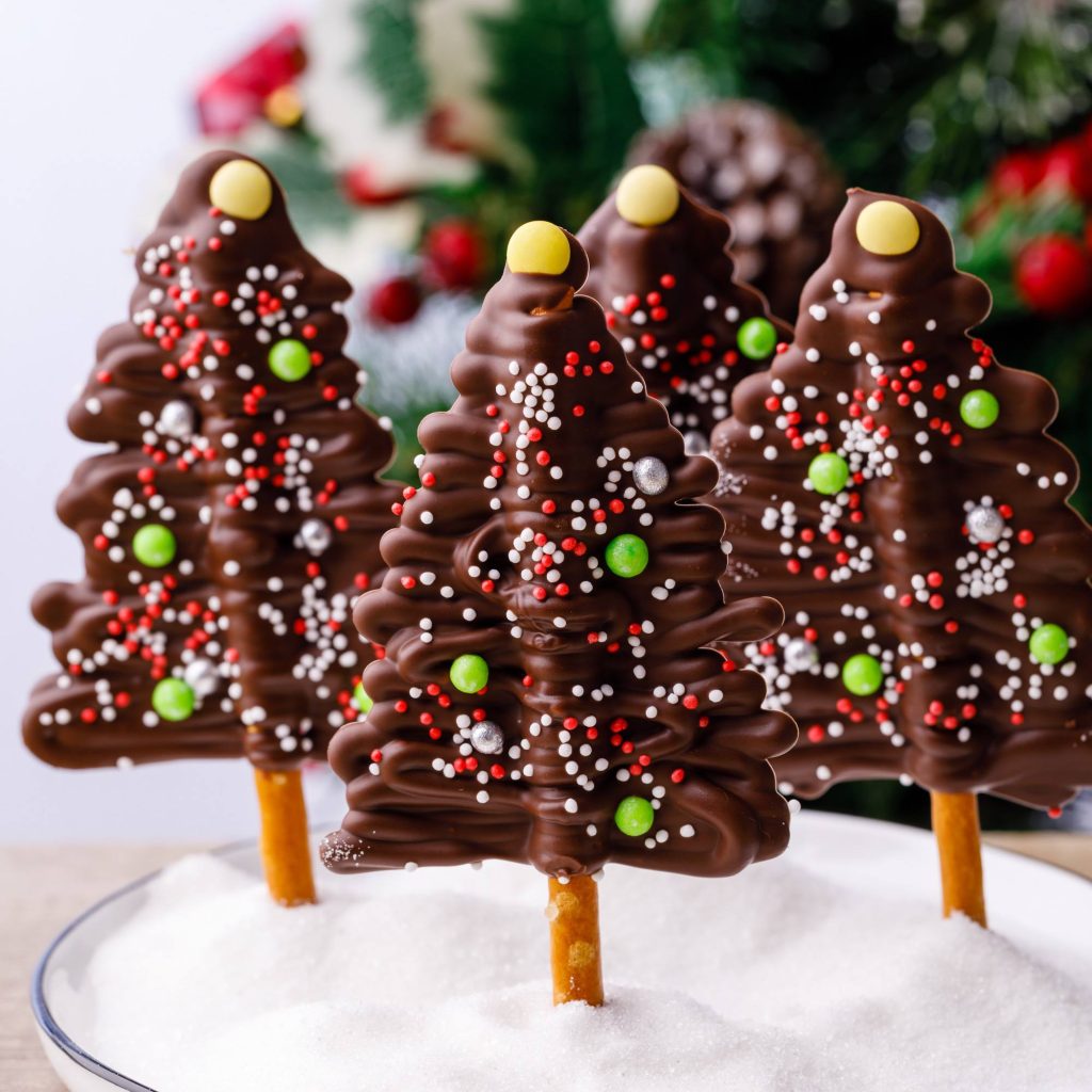 Chocolate Christmas Tree Sticks - Miss Wish